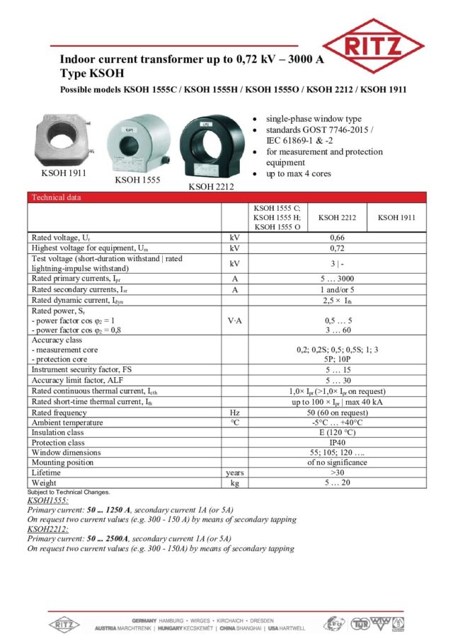 KSOH indoor core CT – Electrisium International